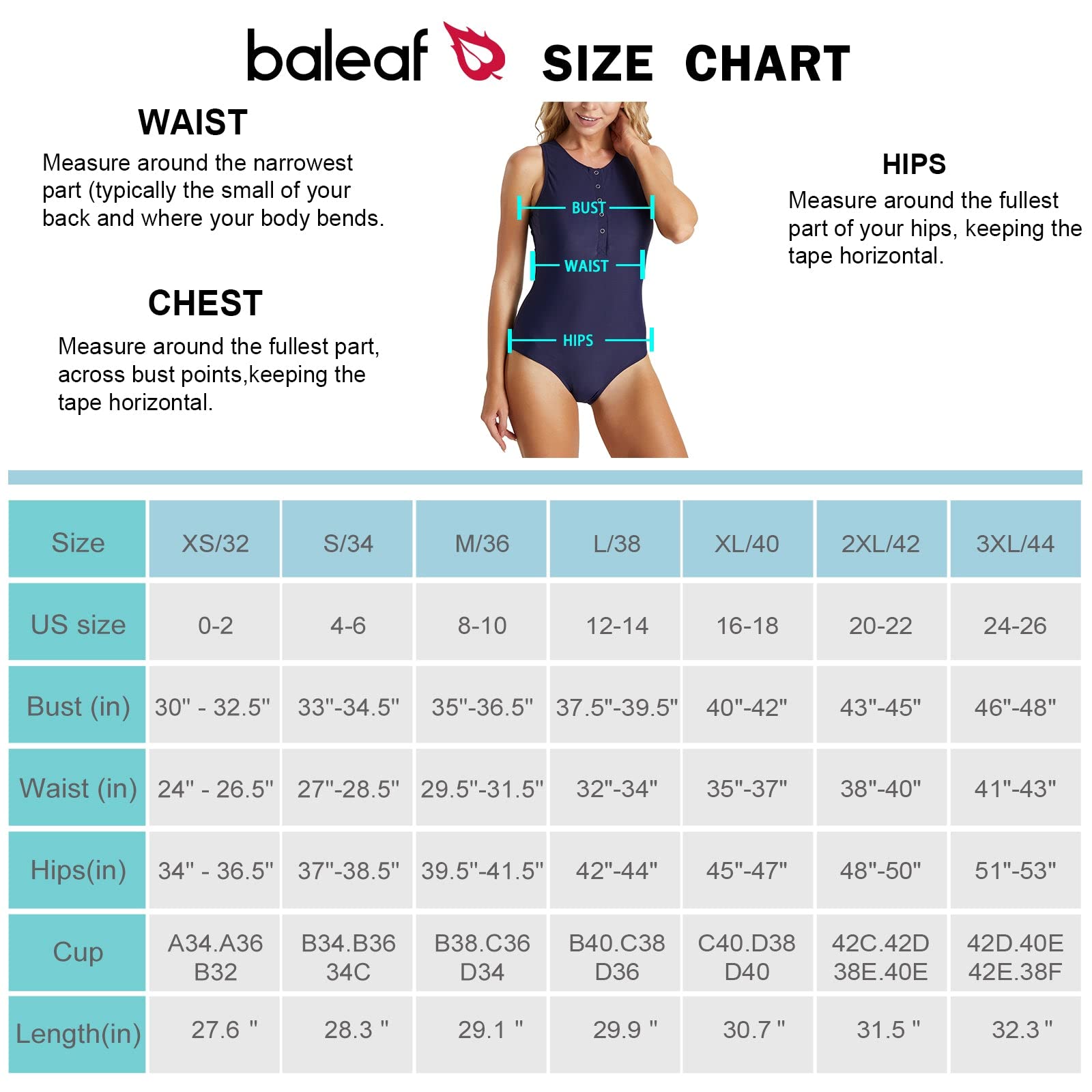 baleaf Retro One Piece Swimsuits for Women, Modest Full Coverage Padded Push Up Longline Bathing Suits Dark Blue L