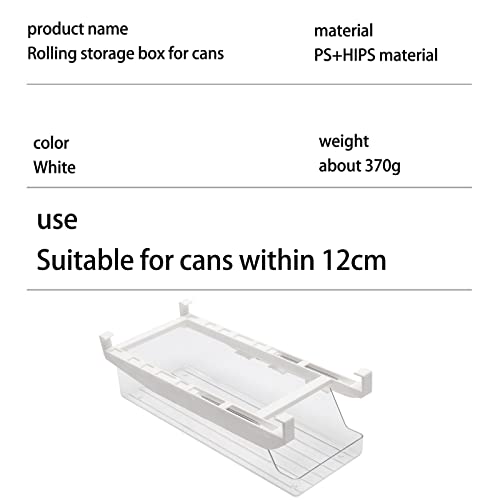 KWQBHW Fridge Drawer Can Organizer Hanging Soda Can Refrigerator Organizer Bins Can Holder Fridge Beverage Storage Box Clear Can Container