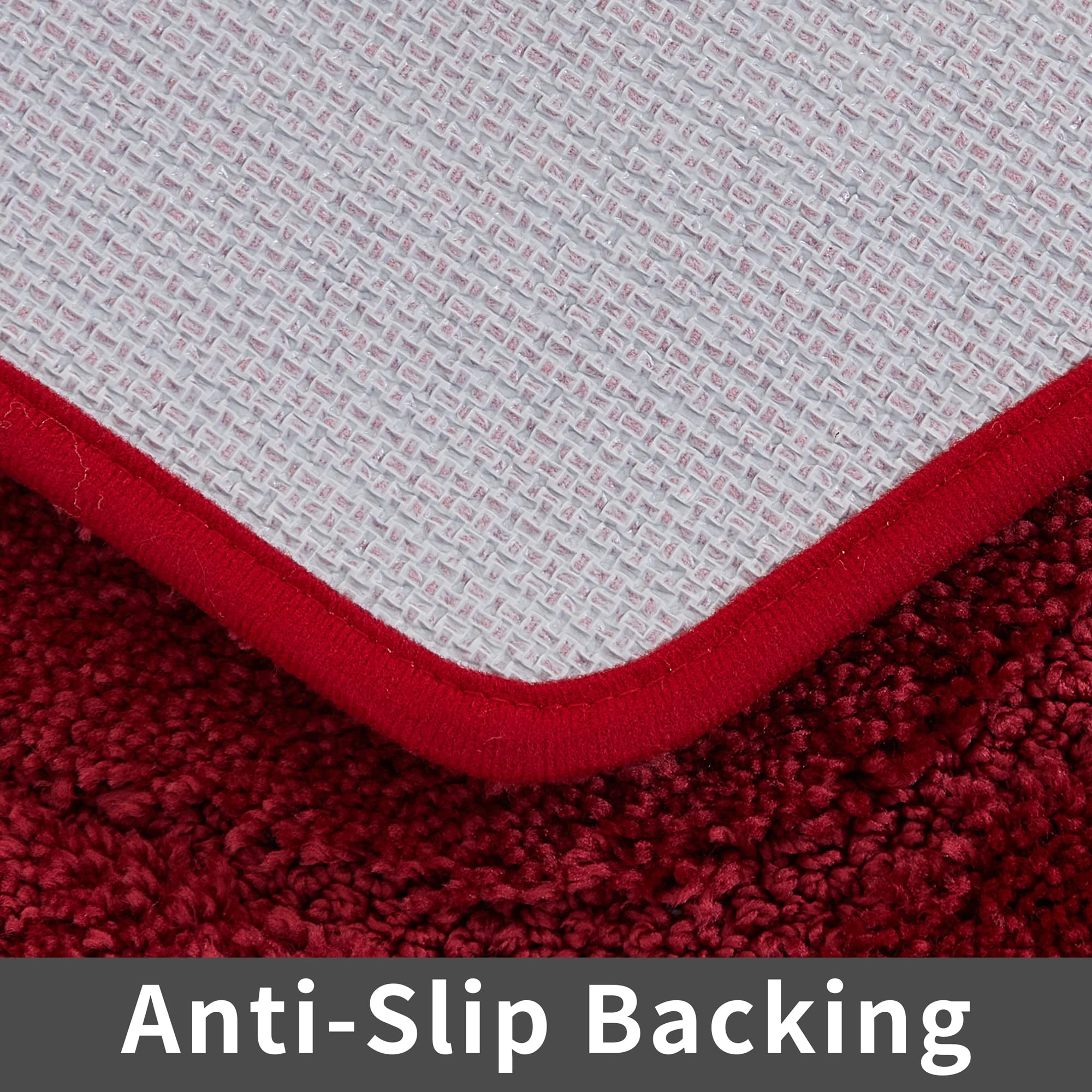 COSY HOMEER Extra Thick Bath Rugs for Bathroom - Anti-Slip Bath Linen Sets Mats Soft Plush Yarn Shaggy 100% Strong Polyester Living Room Bedroom Water Absorbent(Red,17x27 - Inches)
