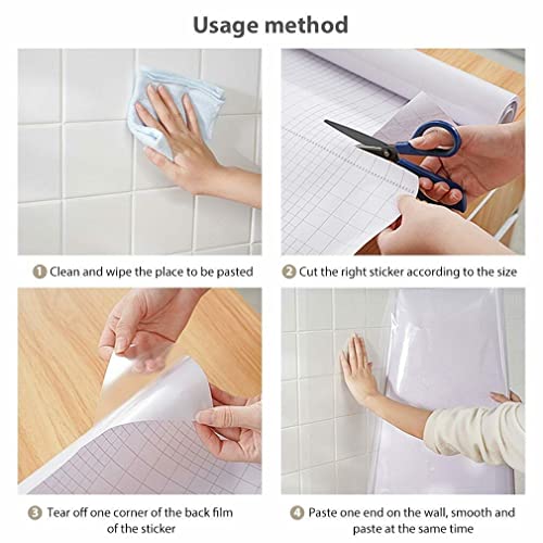 Transparent Adhesive Film Kitchen Oil Proof Sticker Protective Film Wall Protector Contact Paper Shelf Drawer Liner Film 23.62Inx118In