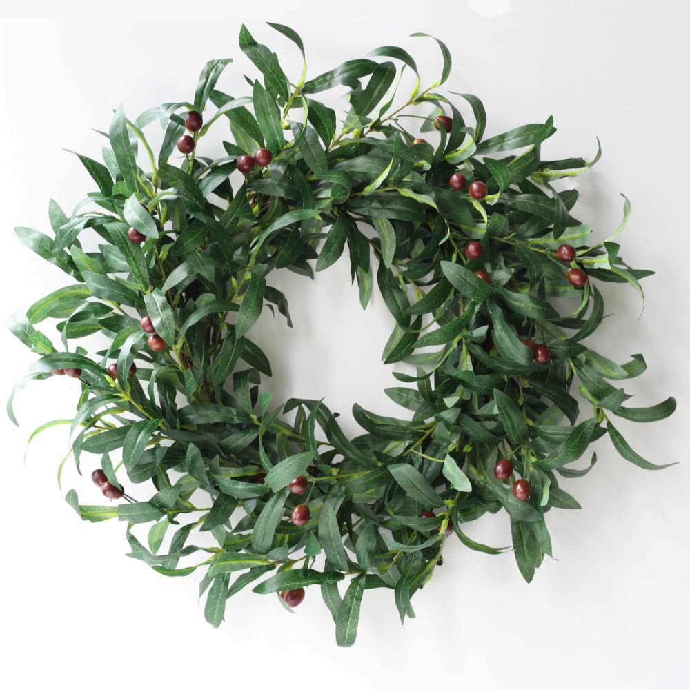 SzJias Olive Branches for Vases Artificial Olive Branches Faux Tree Branches Stems for Vase (3 Branches, 28.7 inch/Each)