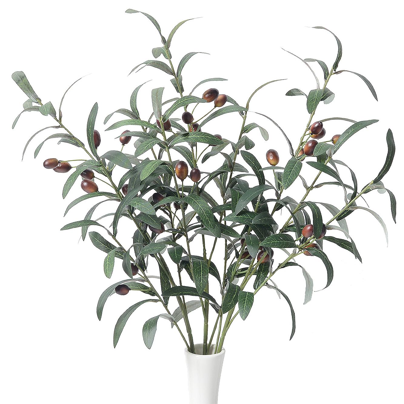 SzJias Olive Branches for Vases Artificial Olive Branches Faux Tree Branches Stems for Vase (3 Branches, 28.7 inch/Each)