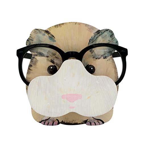 RUIHAOCH Creative Animal Glasses Holder for Kids Cute Handmade Wood Carved Animal Eyeglass Holder Display Stand, Christmas New Year Gift Home Office Desktop Decor (O)