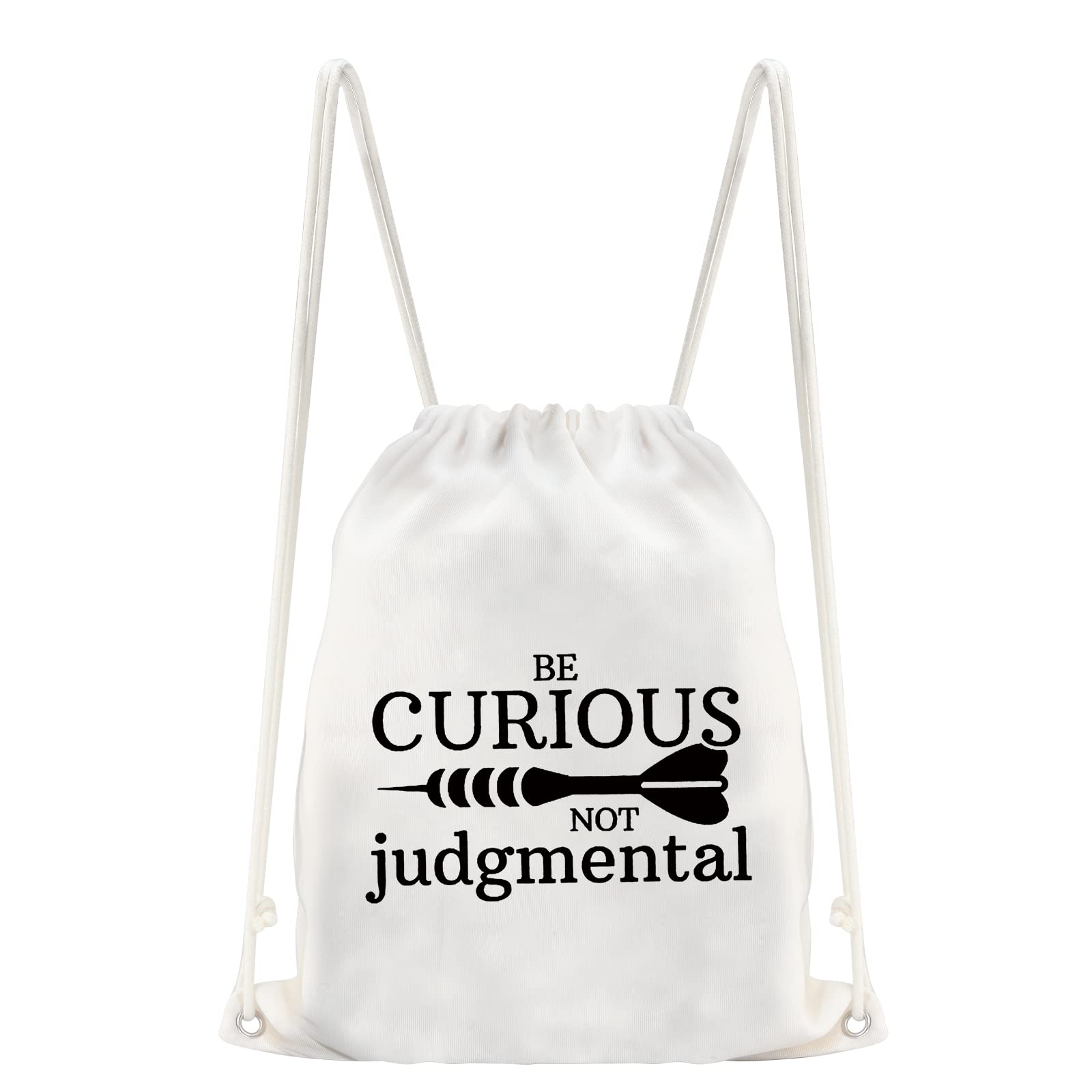 TOBGBE Ted TV Show Drawstring Backpack Be Curious Not Judgmental Bag Sport Gym Sackpack Water Resistant String Bag Soccer Lover Gift (Not Judgmental DB)