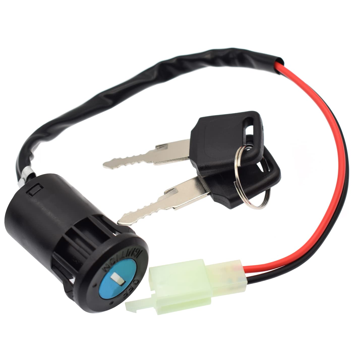 Riyitauto 2 PCS 2 Wire Ignition Key Switch for Electric Scooter Golf Scooter Bikes ATV Moped GoKart U KS51 Motorcycle 2 Position Type on Off