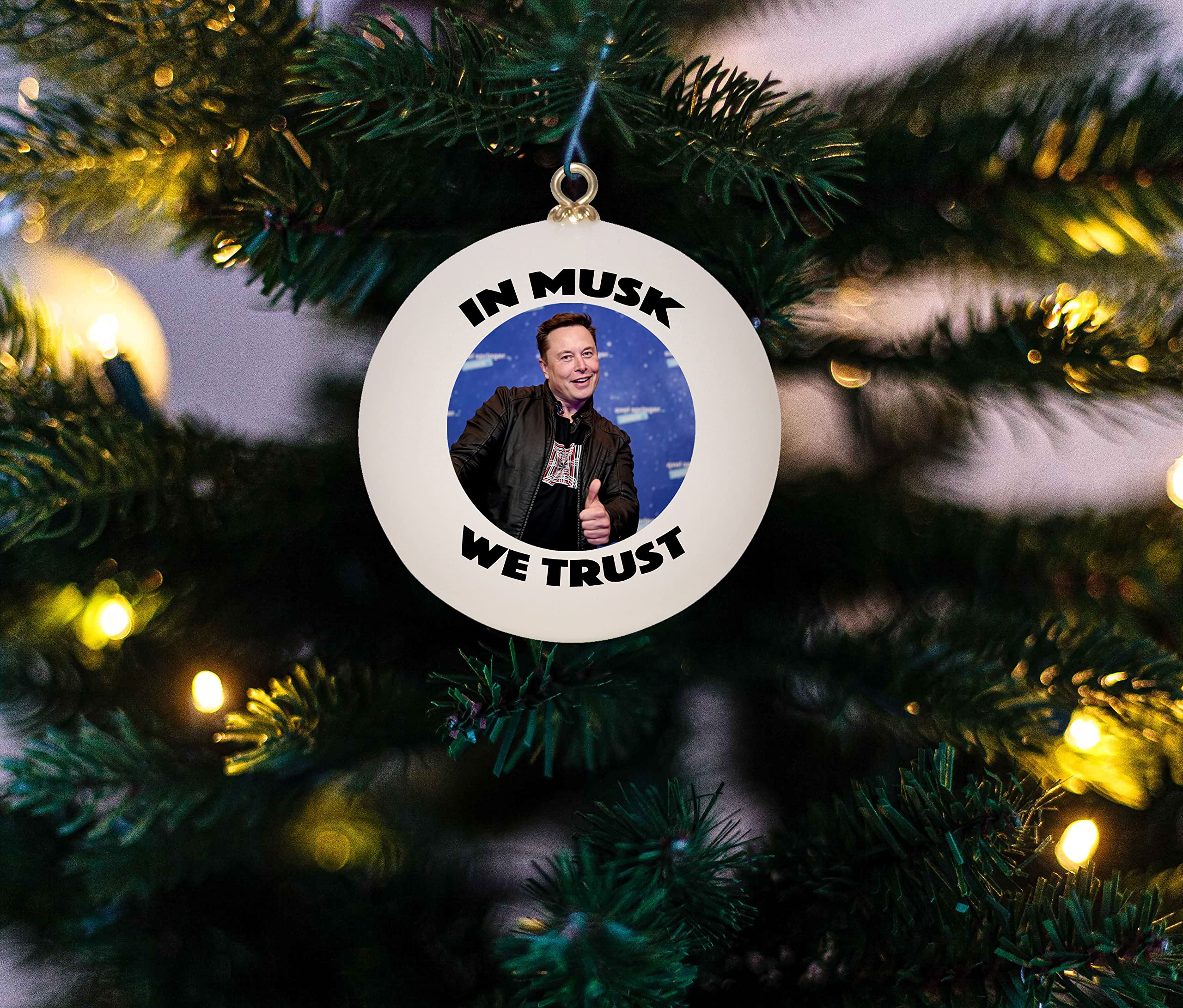 Elon Musk Christmas Tree Ornament, Stocking Stuffer Gift, Shatterproof 2023 Holiday Ball Ornament