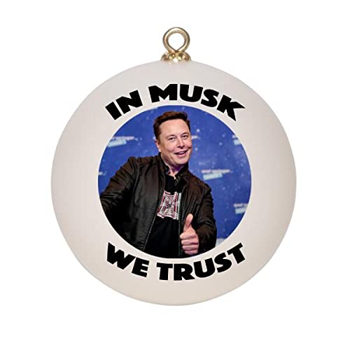 Elon Musk Christmas Tree Ornament, Stocking Stuffer Gift, Shatterproof 2023 Holiday Ball Ornament