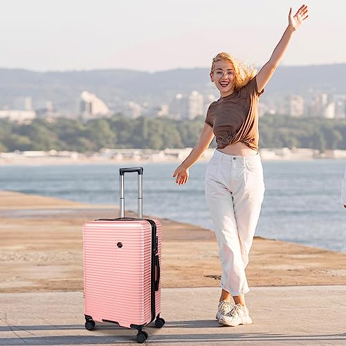 24 Inch Luggage PC+ABS Hardshell Suitcases with Spinner Wheels TSA Lock for Travel, Check-in.