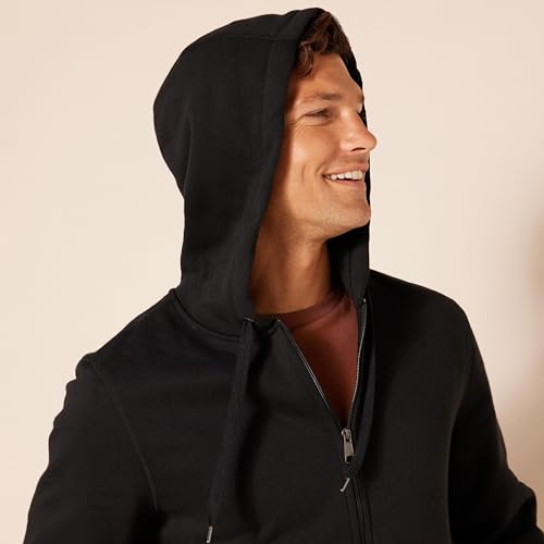 Amazon Essentials Men's Full-Zip Fleece Hoodie (Available in Big & Tall), Black, 4X-Large Big
