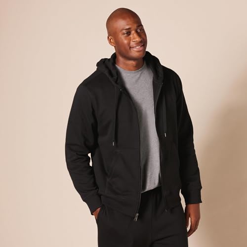 Amazon Essentials Men's Full-Zip Fleece Hoodie (Available in Big & Tall), Black, 4X-Large Big