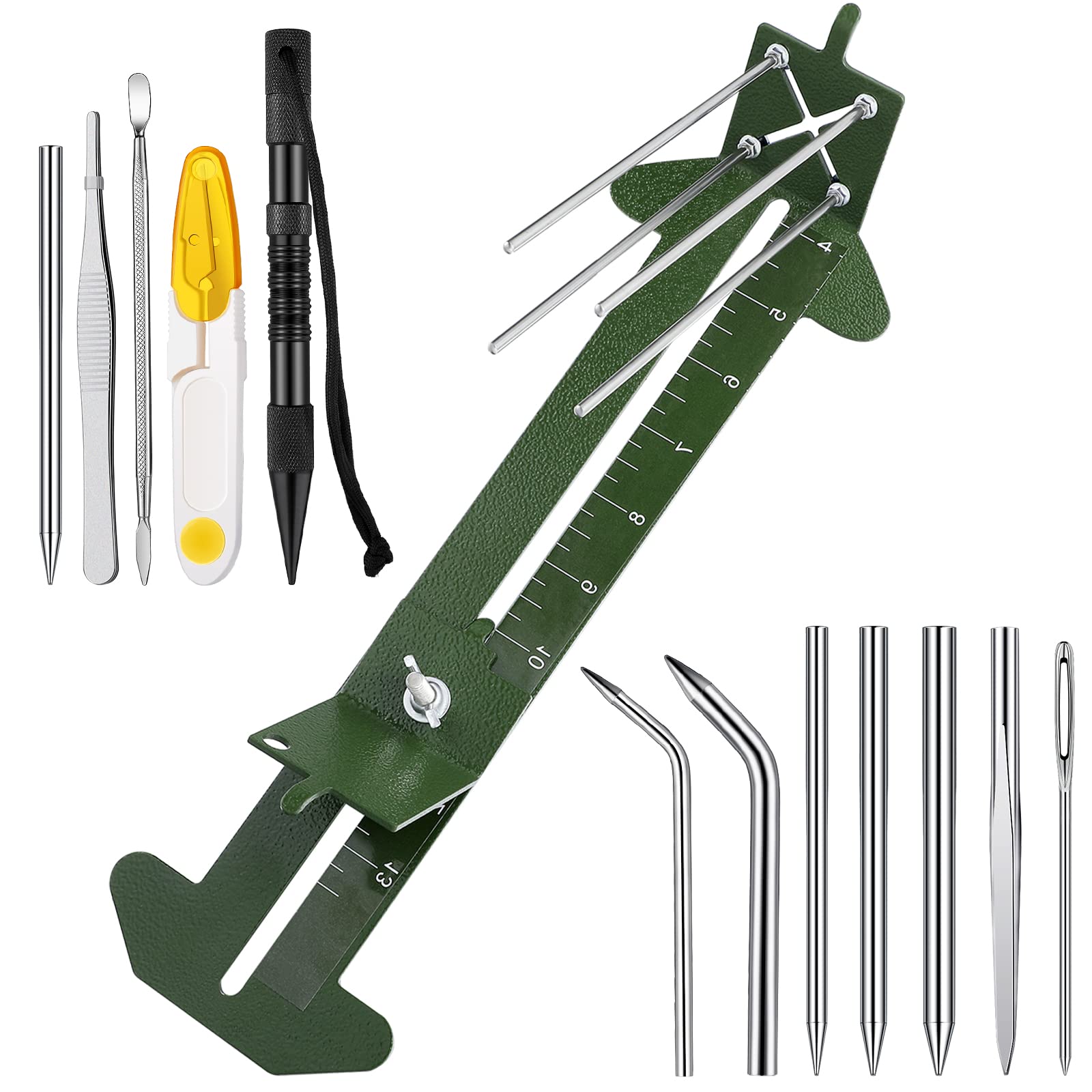 Tondiamo Paracord Bracelets Kit Paracord FID Set Adjustable Length Stainless Steel Lacing Needle DIY Craft Maker Tool 4 Inch to 13 Inch Weaving Knotters Tool for Jewelry Supplies Army Green