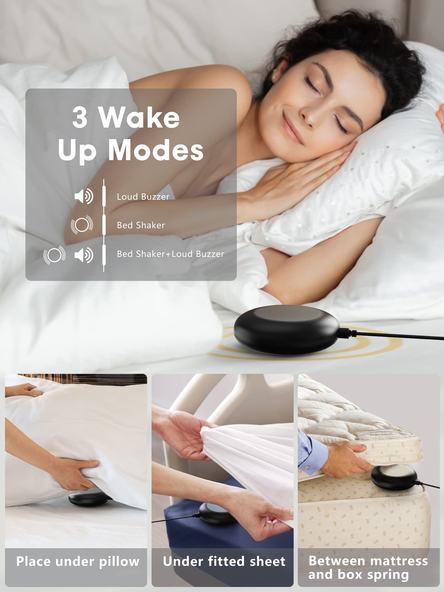 Extra Loud Vibrating Alarm Clock with Bed Shaker for Deep Sleepers Adult Hearing impaired Deaf, Dual Alarms Digital Clock for Bedroom,8.7'' Large Mirror LED Display,USB Charger,Battery Backup,Dimmable