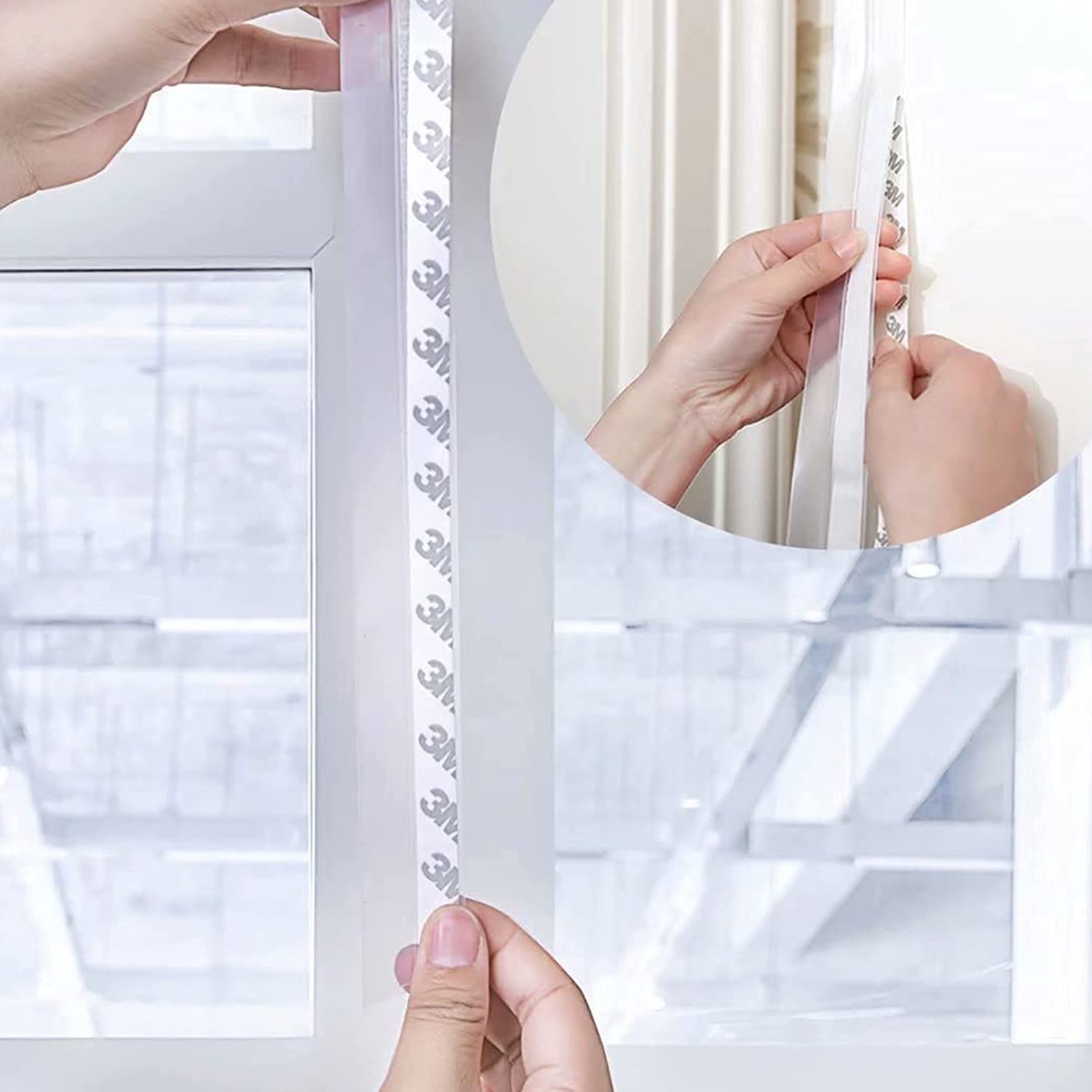 Weather Stripping Door Seal Strip, Ablink Adhesive Door Sealing Strip for Doors and Windows Gaps, Silicone Door Sealing Sticker Door Draft Stopper, 25mm
