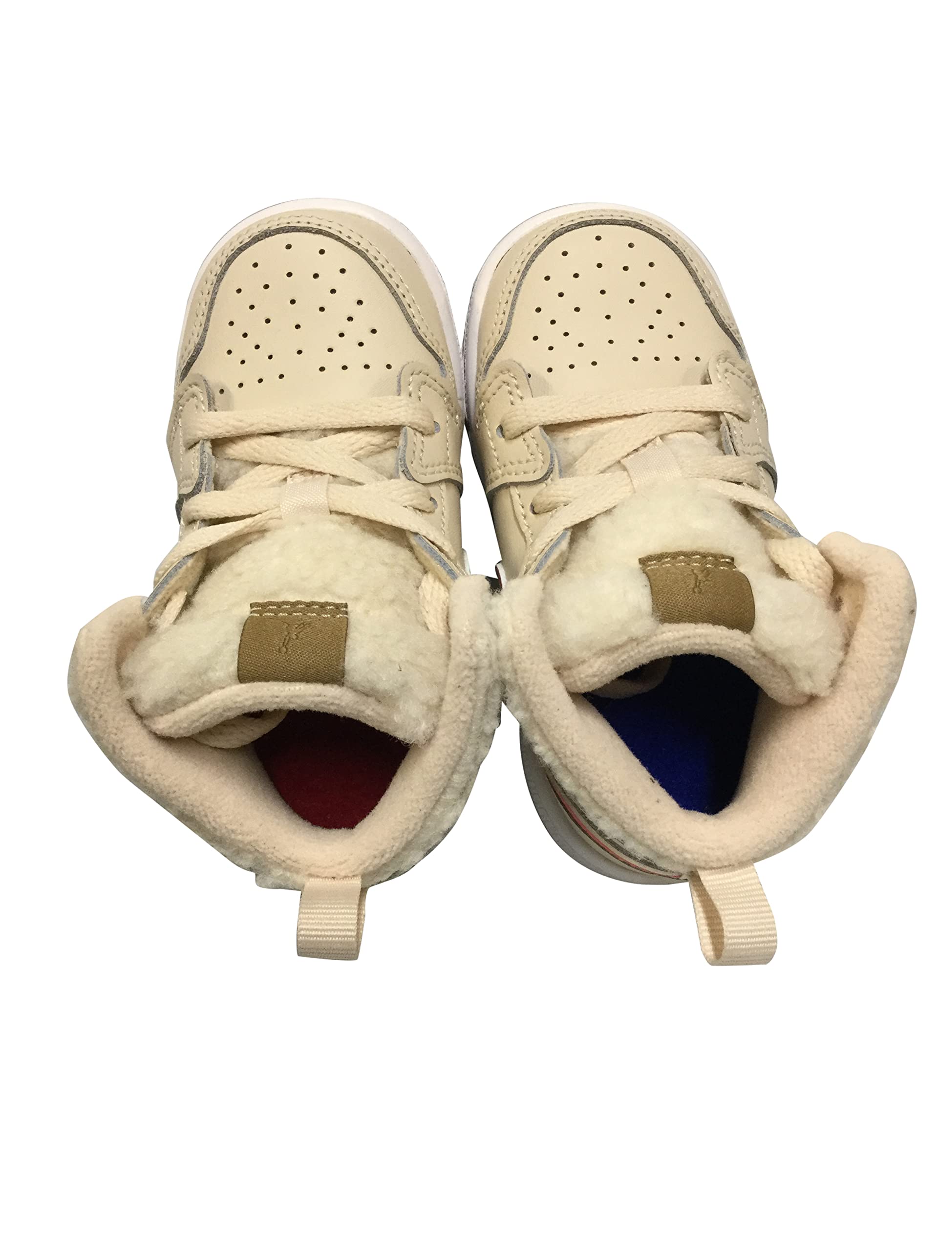 Jordan Baby Girl's 1 Mid Utility (Infant/Toddler) Pearl White/Racer Blue/Dark Driftwood 9 Toddler M