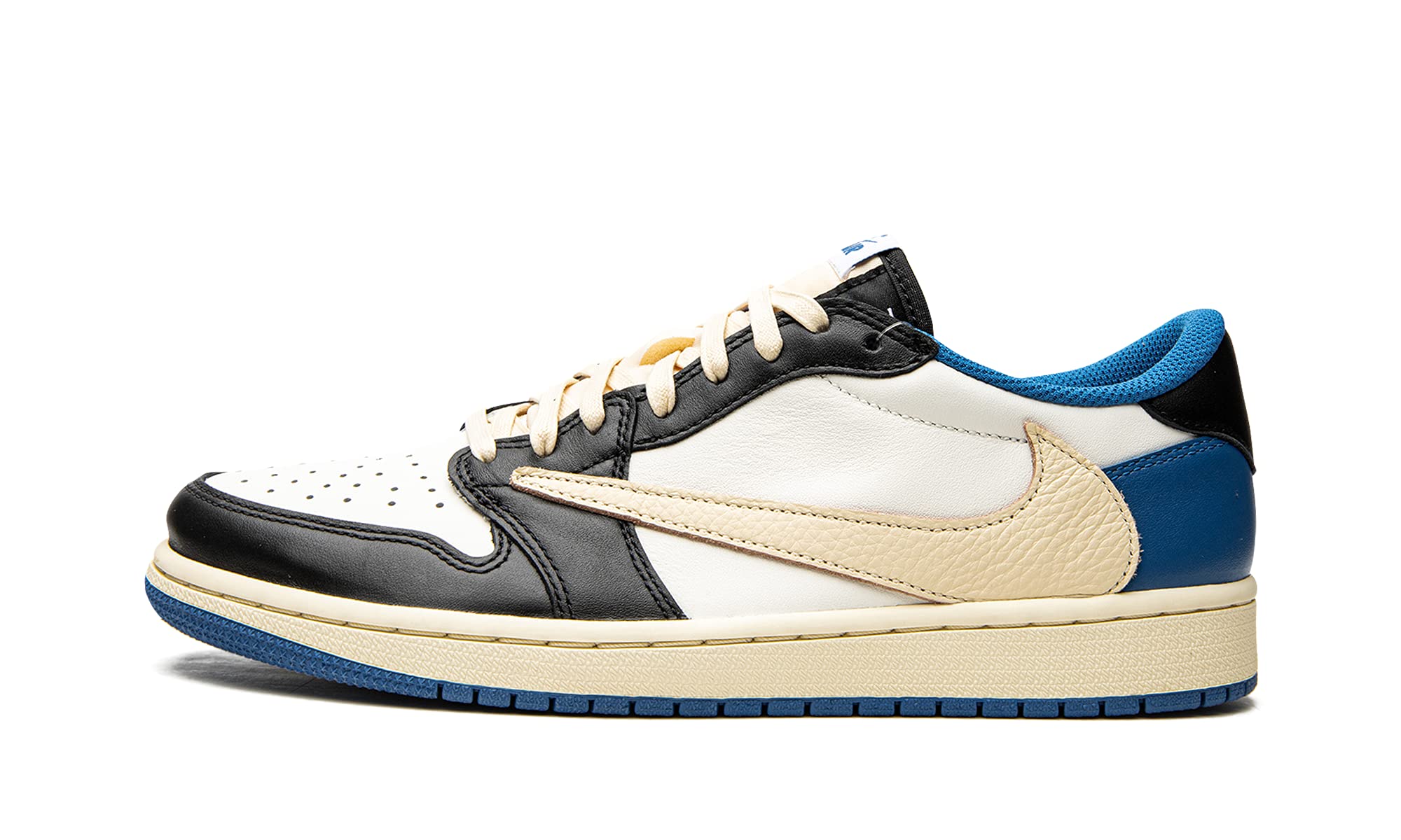 Nike Men's Air Jordan 1 Low OG Sp Travis Scott X Fragment, Sail/Black/Military Blue/Shy P, 7.5