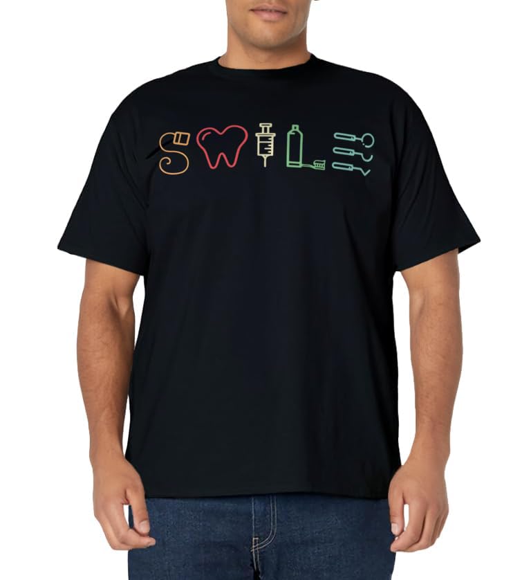 Dentist Smile Teeth Dental Hygienist Funny Dentist Vintage T-Shirt