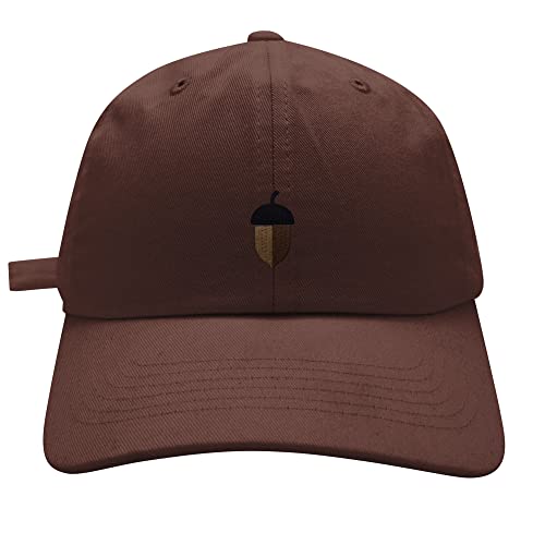 JPAK Acorn Baseball Cap Embroidered Cotton Dad Hat - Nut Tree Brown