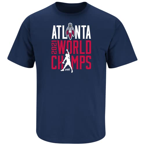 2021 World Champs T-Shirt for Atlanta Baseball Fans (SM-5XL) (Navy Short Sleeve, Large)