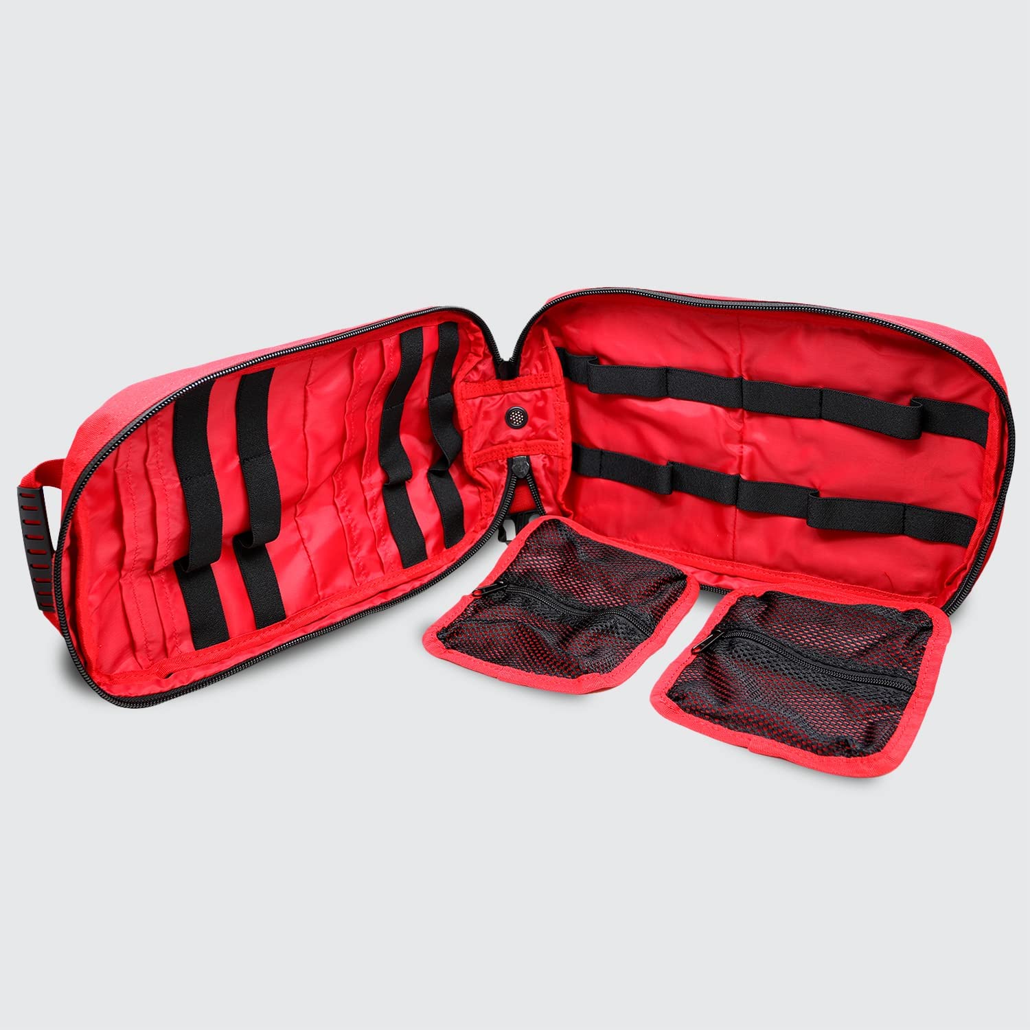 MediTac Large Hawk Type Tactical Trauma Bag - Hook and Loop Fastener Backpack, MOLLE Rucksack Pack - Red