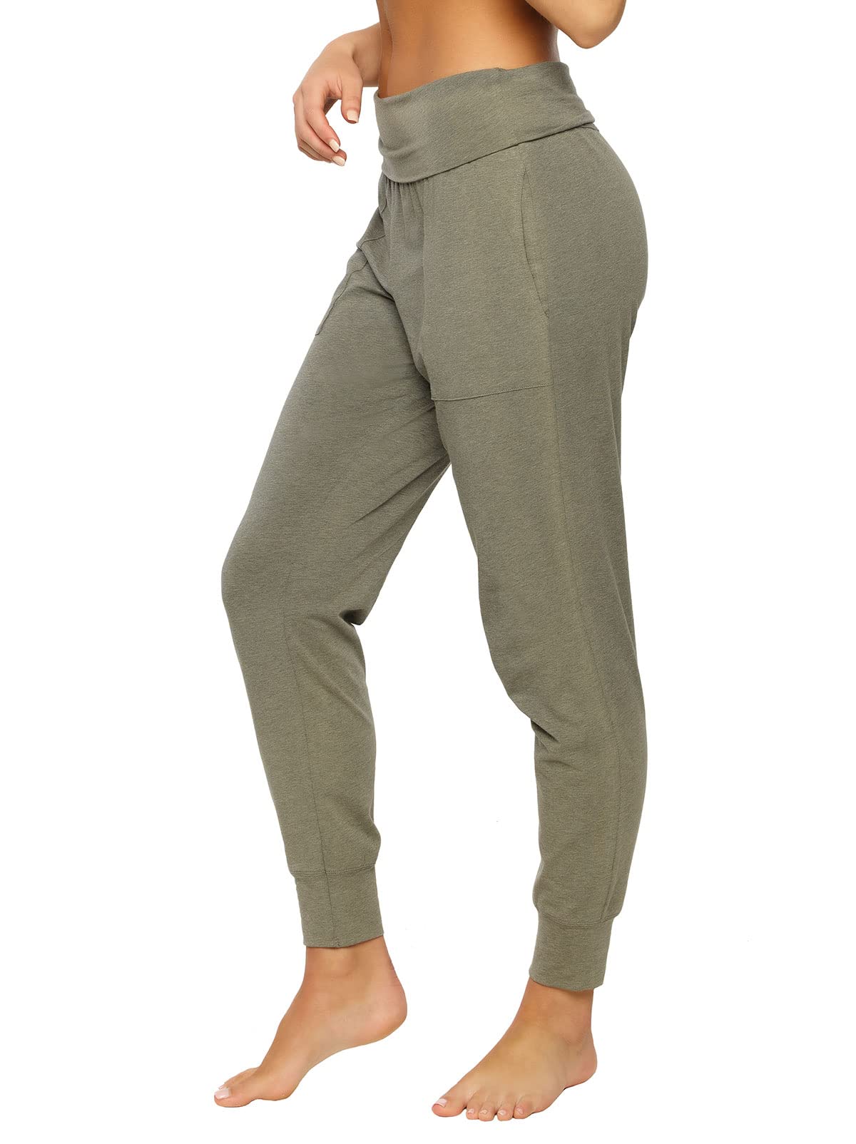 Felina | Organic Cotton Stretch Fold-Waist Joggers (Slate, Small)