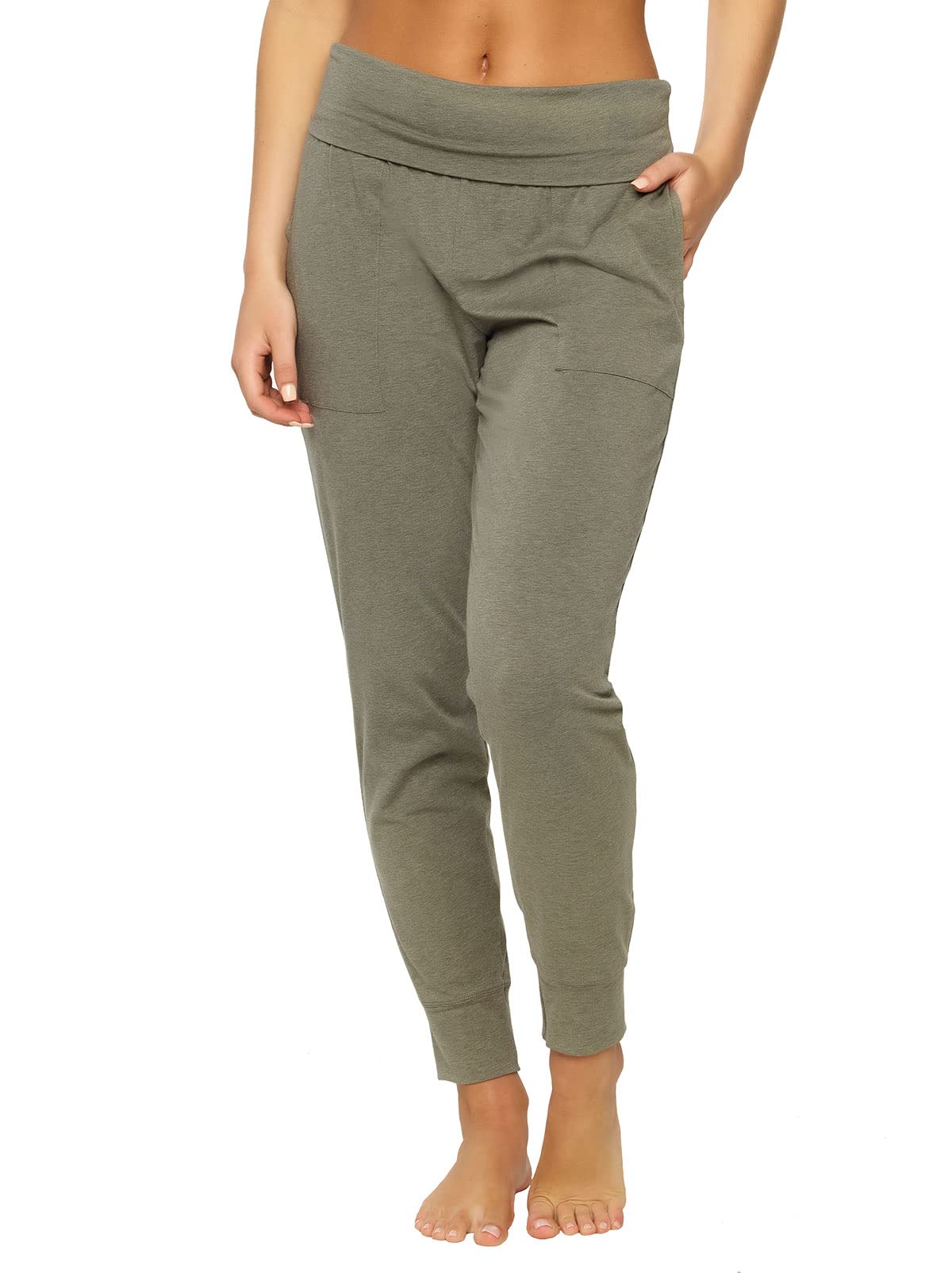 Felina | Organic Cotton Stretch Fold-Waist Joggers (Slate, Small)