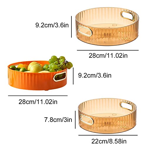 Lazy Susan Organizer for Kitchen, Clear 360° Rotating Turntable Organization & Storage Container, Turntable Organizer for Cabinet Pantry Table Organization