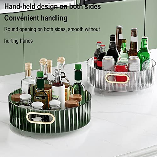 Lazy Susan Organizer for Kitchen, Clear 360° Rotating Turntable Organization & Storage Container, Turntable Organizer for Cabinet Pantry Table Organization