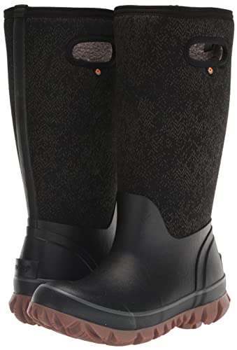Bogs Womens Whiteout Boot Snow, Faded Print-Black, 10