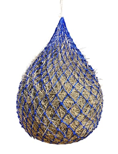Harrison Howard Slow Feed Hay Net for Horses with 2"x2" Mesh Holes Goat Feeder Blue 40-Inch
