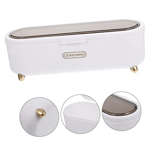 TOGEVAL 4pcs box Seasoning Drawer Home Straw and with Lid Clear Cutlery Countertop Fork Containers For Portable Container Organizer Holder Plastic Dinnerware Cover Delicate Flatware