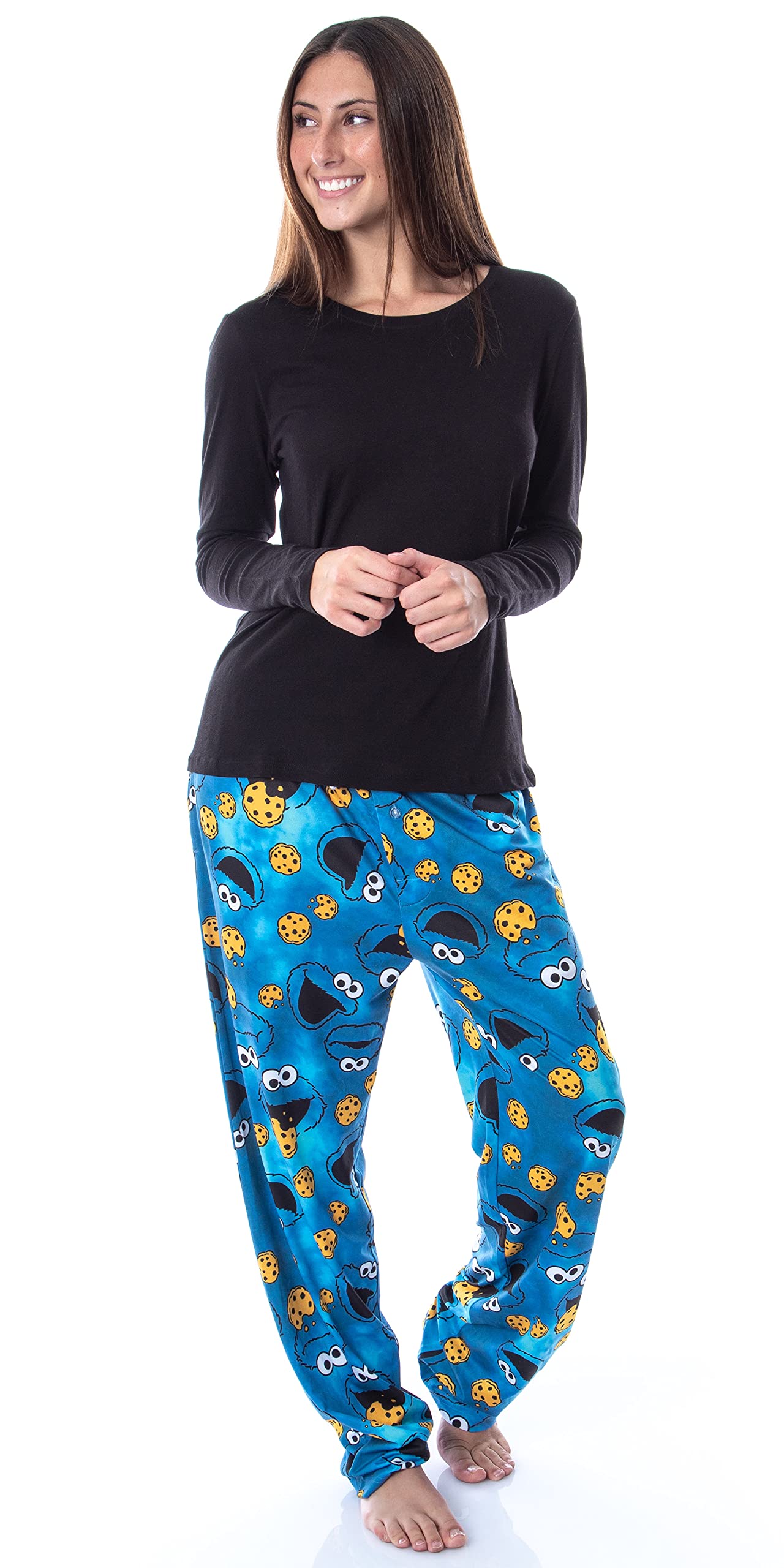 Sesame Street Men's Cookie Monster Tie Dye Adult Sleep Lounge Pajama Pants (Large) Blue