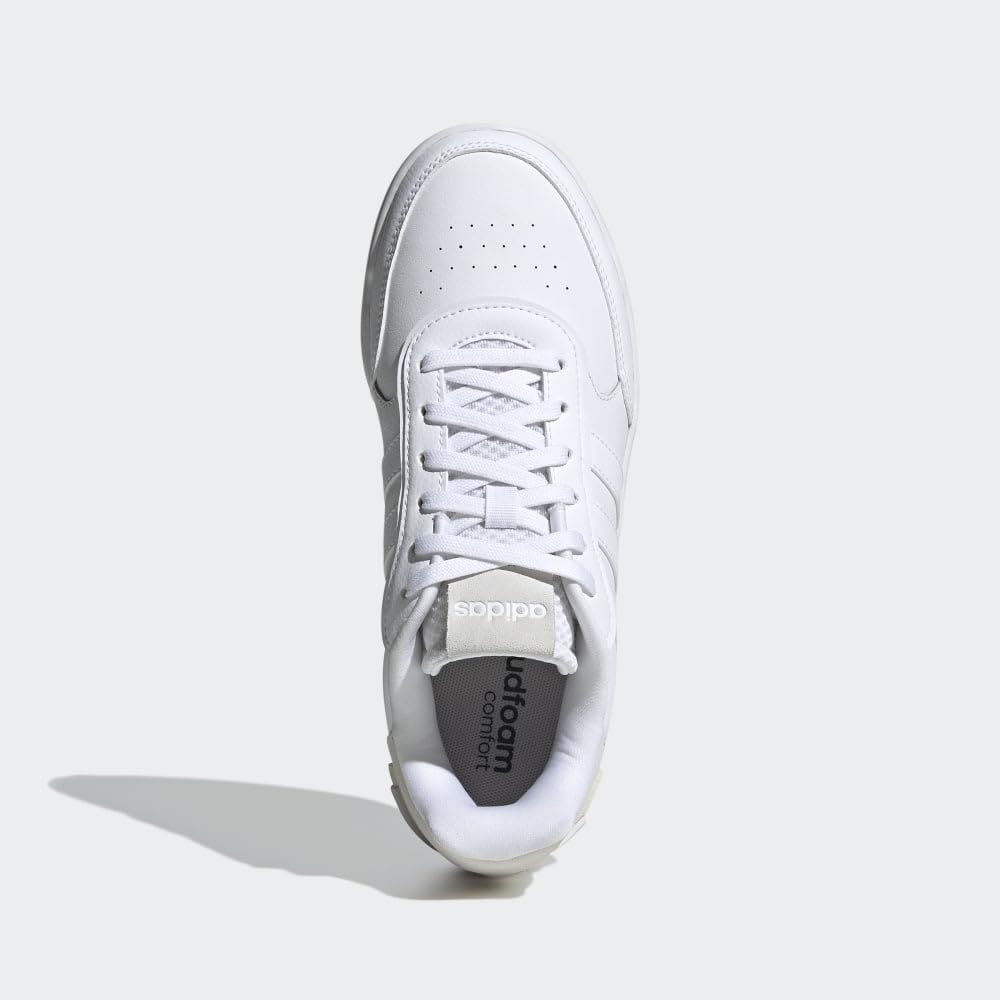 adidas Women's Postmove Basketball Shoe, White/White/Chalk White, 6