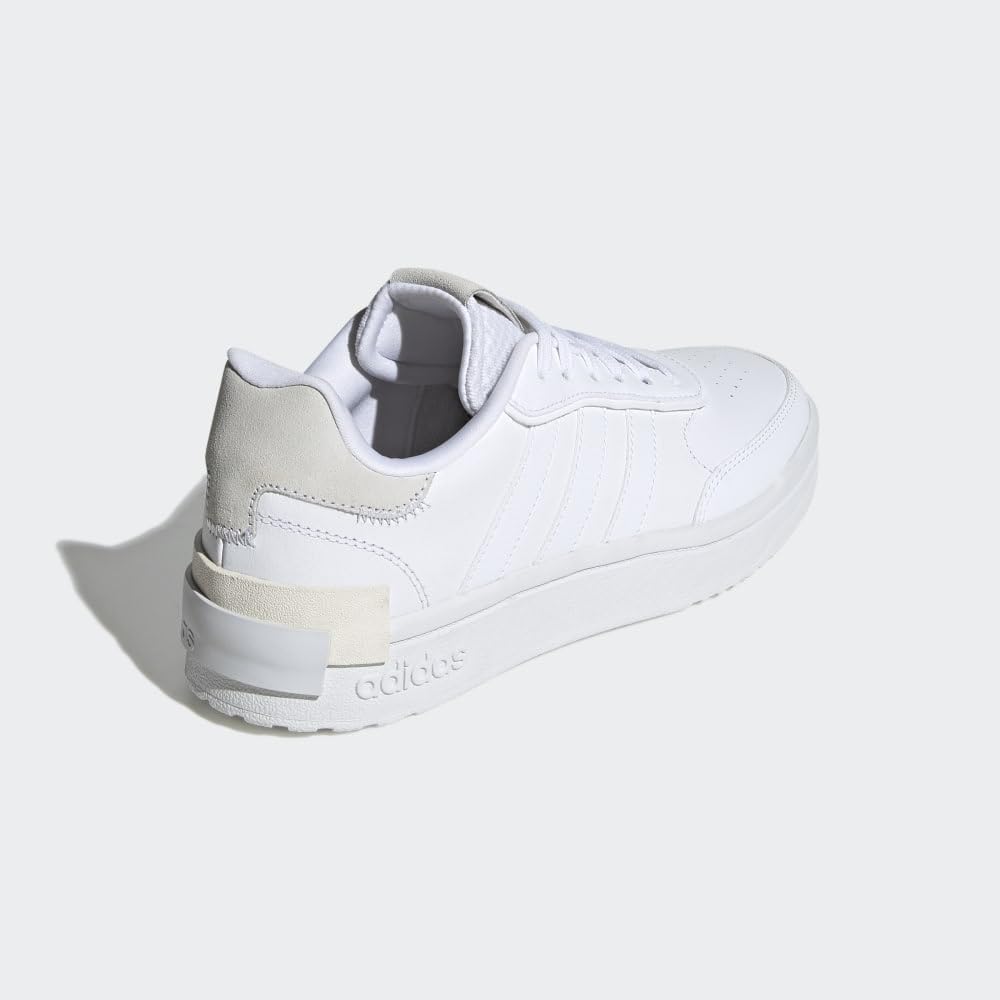 adidas Women's Postmove Basketball Shoe, White/White/Chalk White, 6