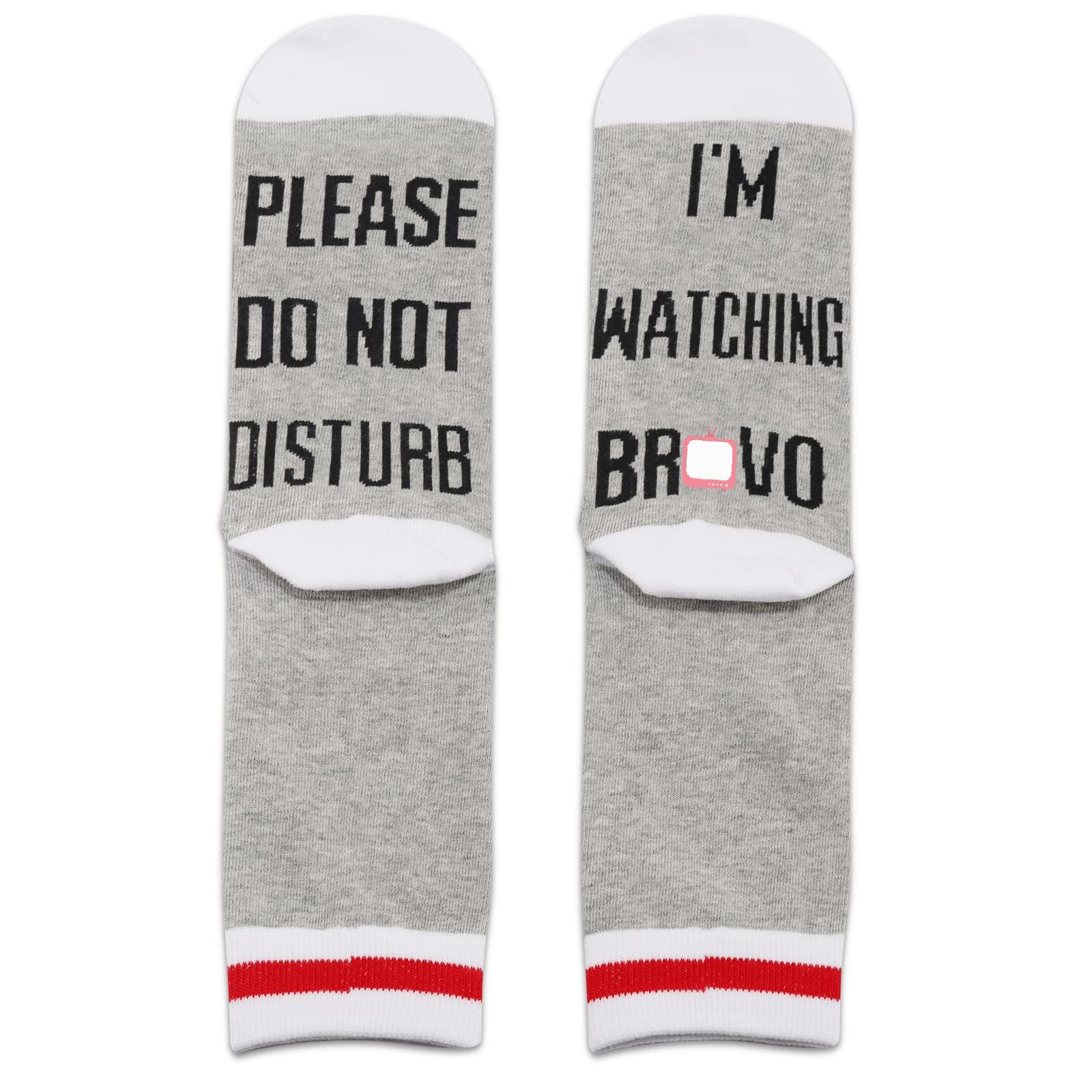 POFULL TV Show Lover Gift Please Do Disturb I'm Watching TV Series Lover Novelty Socks (I'm Watching Bravo Socks)