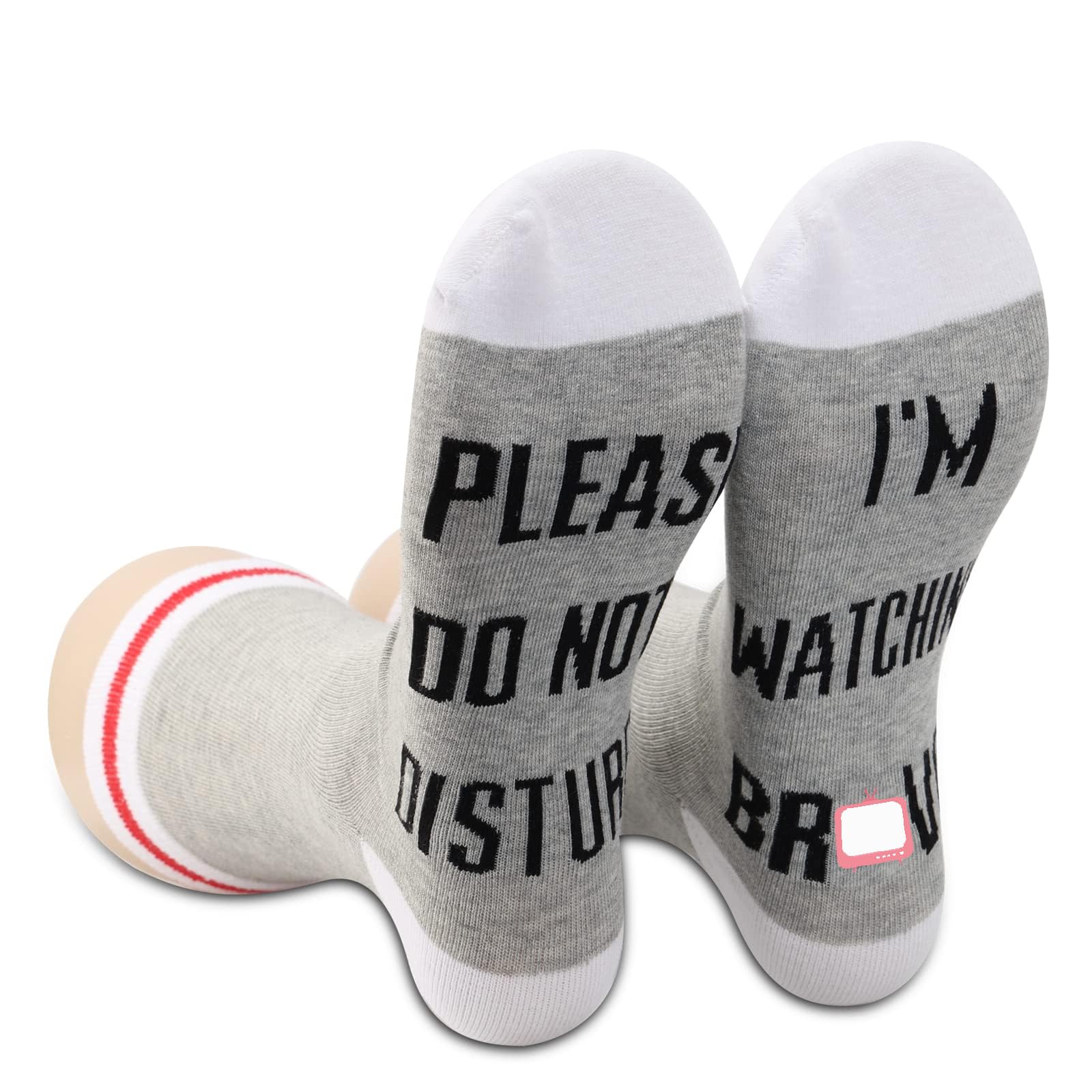 POFULL TV Show Lover Gift Please Do Disturb I'm Watching TV Series Lover Novelty Socks (I'm Watching Bravo Socks)
