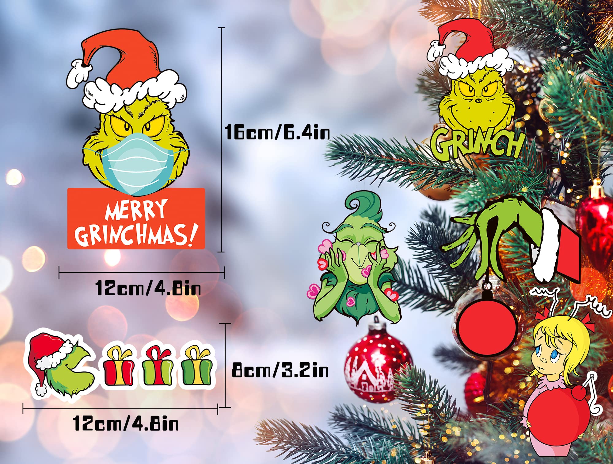 Christmas Tree Ornaments, 24Pcs Felt Hanging Charms Christmas Tree Ornament Xmas Holiday Decorations