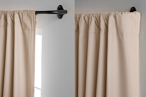Amazon Basics Room Darkening Blackout Curtain Rod - 48" to 88", Black