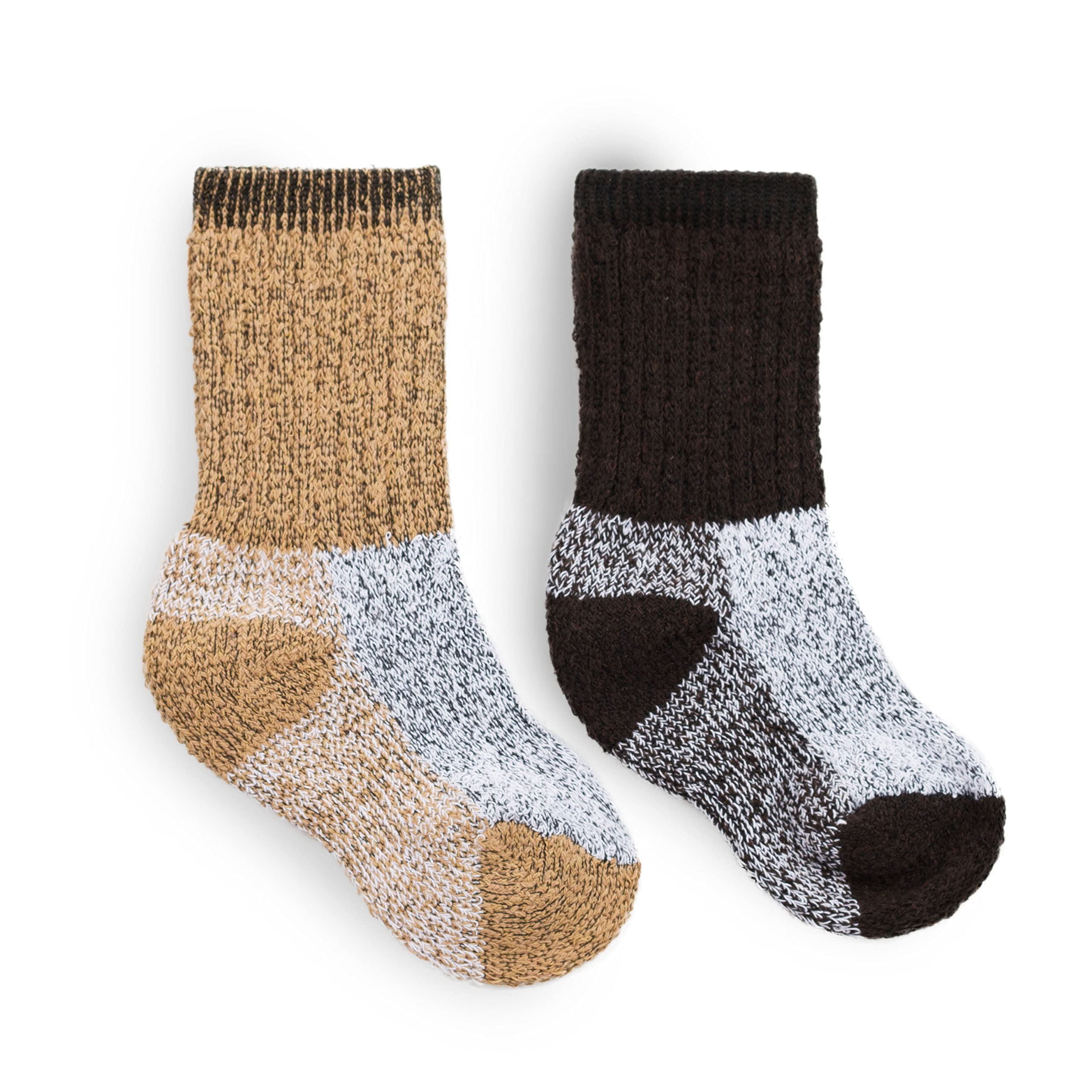 Debra Weitzner Kids Thermal Socks for Boys Girls Warm Winter Boot Socks 2 Pack Insulated Socks