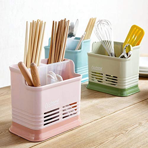 heaven2017 Flatware Silverware Caddy Chopsticks Kitchen Utensils Countertop Organizer Pink