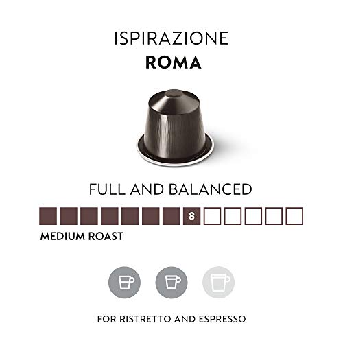 Nespresso Capsules OriginalLine, Roma Intenso, Medium Roast Coffee, 50 Count Coffee Pods, Brews 1.35oz (ORIGINAL LINE ONLY)