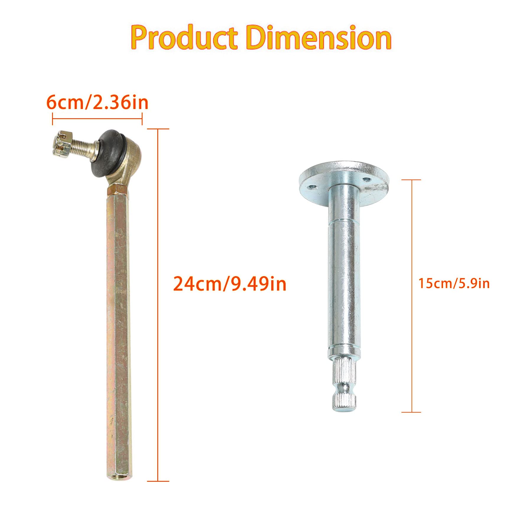 WFLNHB Steering Wheel Steel Kit Gear Rack Pinion Adjustable Shaft Set Replacement for 110cc Go Kart