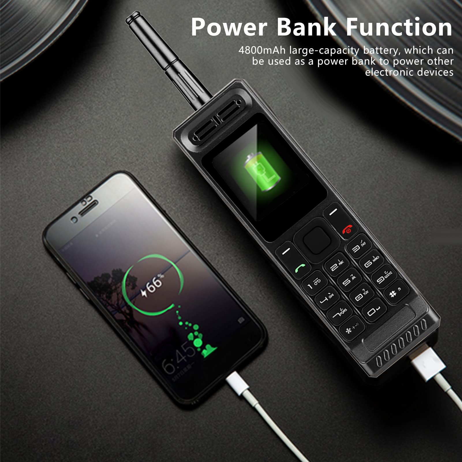 Limouyin Vintage Cell Phone, Retro Brick Cell Phone Four Card Four Standby Quad?Band 2G Bluetooth Mobile Phone 4800mAh Long Standby Big Phone for Seniors(Black)