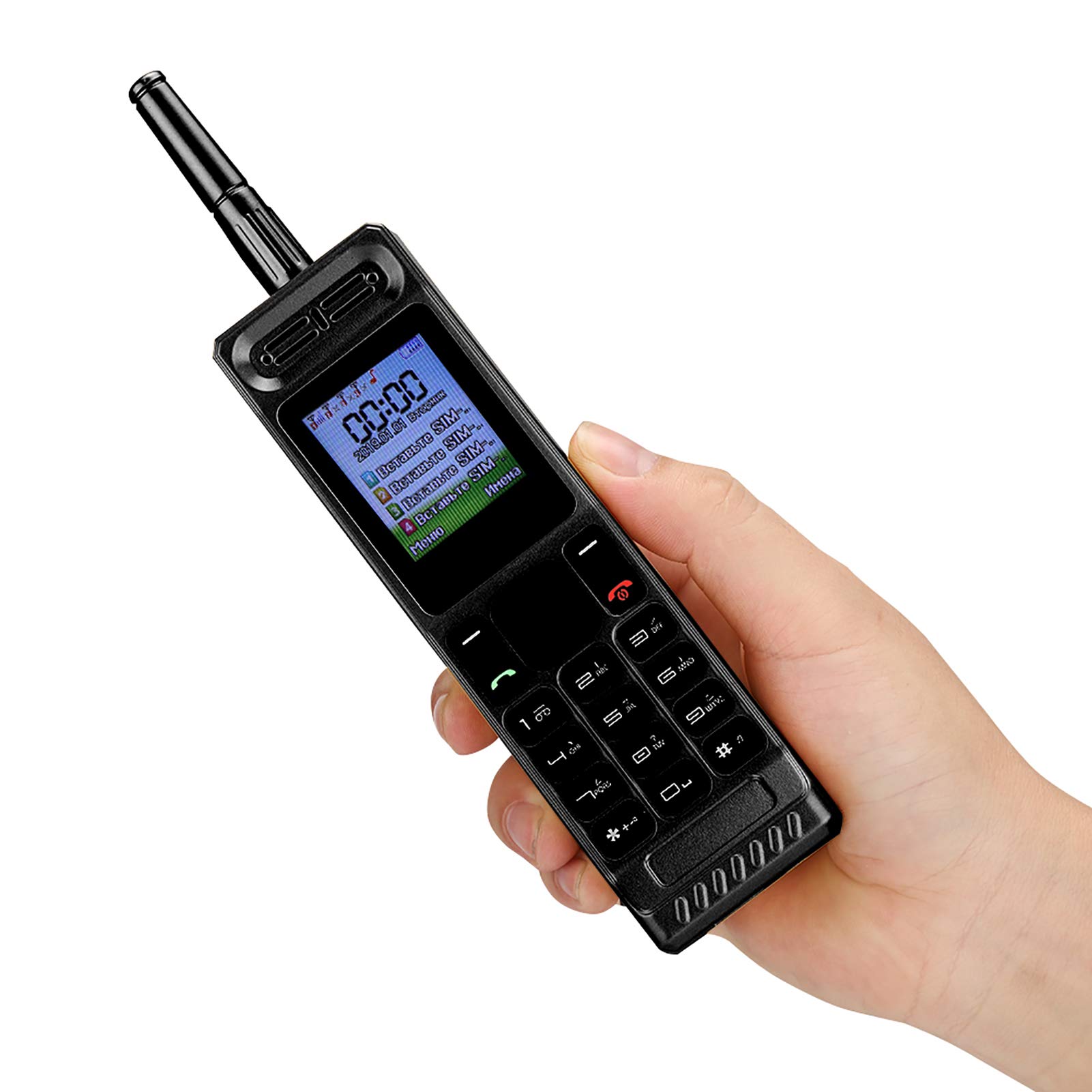Limouyin Vintage Cell Phone, Retro Brick Cell Phone Four Card Four Standby Quad?Band 2G Bluetooth Mobile Phone 4800mAh Long Standby Big Phone for Seniors(Black)