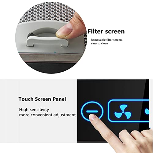 1 Set Under Cabinet Range Hood 12V Cooking Range Hood 3 Speed Adjustable with Touchable Screen LED Light Suitable for RV Yacht Kitchen