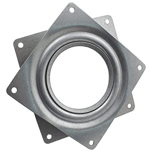 SDTC Tech 2 Packs 4 inch Lazy Susan Turntable Bearings Square Rotating Plate Swivel 360 Degree for Trays, Kitchen Storage Racks, Craft Projects, Kitchen Cabinet, Makeup Holder