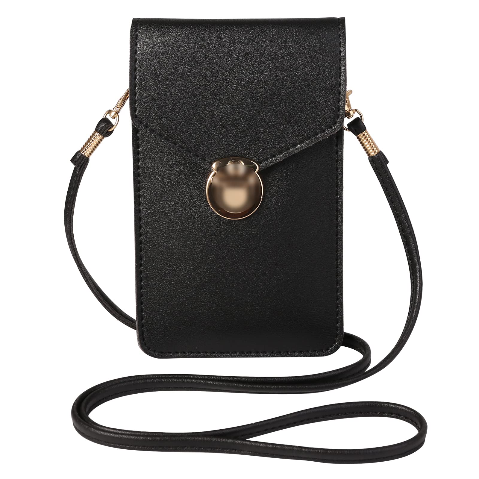 Bobrand Premium Leather Crossbody Strap Replacement for Touch Screen Cross Body Shoulder Bag Wallet Purse Wristlet Bags Straps Handbag Long Thin Strap Black (2 Pack) 49inch