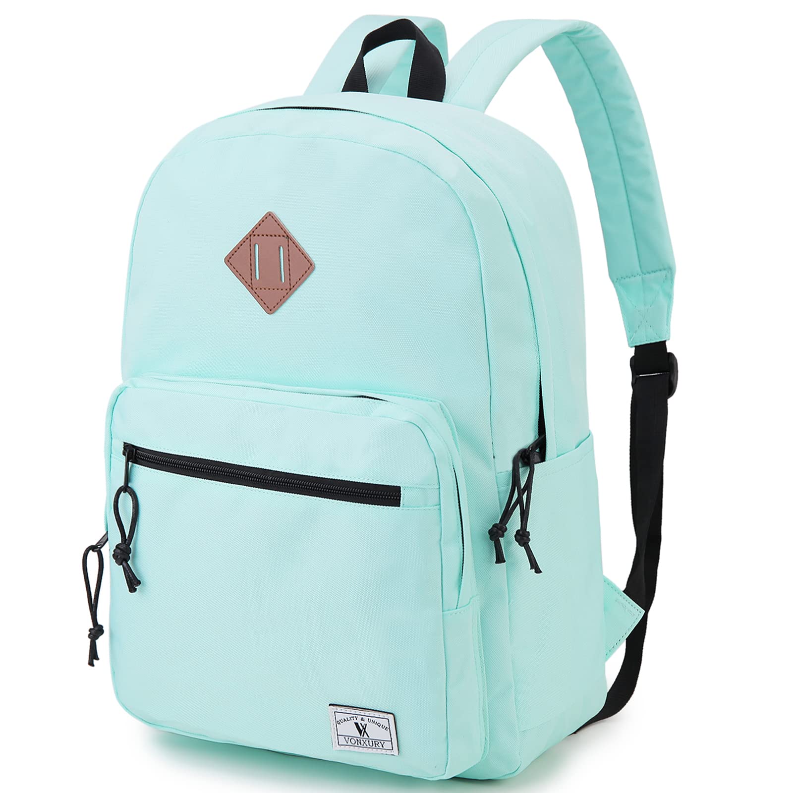 School Backpack,VONXURY Classic Lightweight Water Resistant Causal Daypack for Teens Boys Girls(Mint Green)