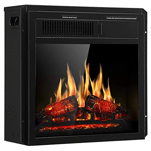 R.W.FLAME Electric 20'' Fireplace Wooden Surround Firebox Free Standing, Adjustable Led Flame, Remote Control 750-1500W(20''X18'')