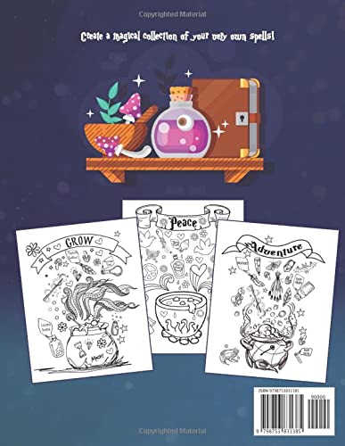 Magical Cauldron Magic Spells Coloring and Spell Making Book for Kids: Magic Spell Creation Book With Positive White Magic Spells for Girls and Boys