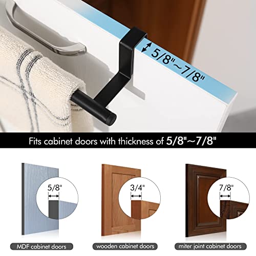 KES Cabinet Door Organizer with Towel Bar & Pots and Pans Organizer, Matte Black , KUR520-BK+KUR510-BK